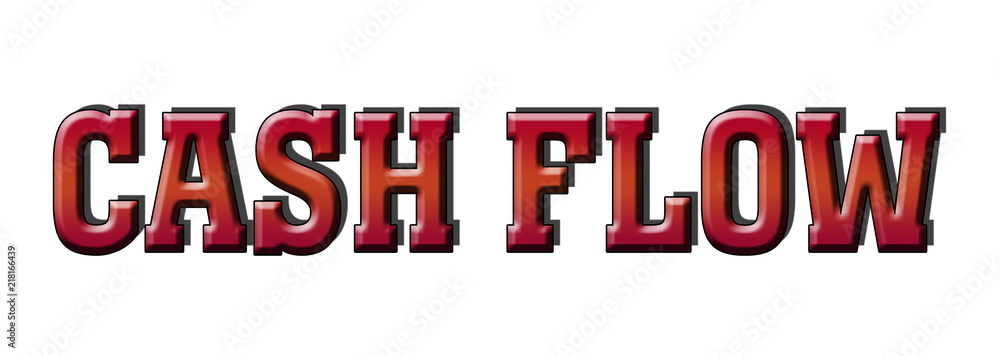Cash Flow 3d Red button logo stamp icon. White isolated Stock ...