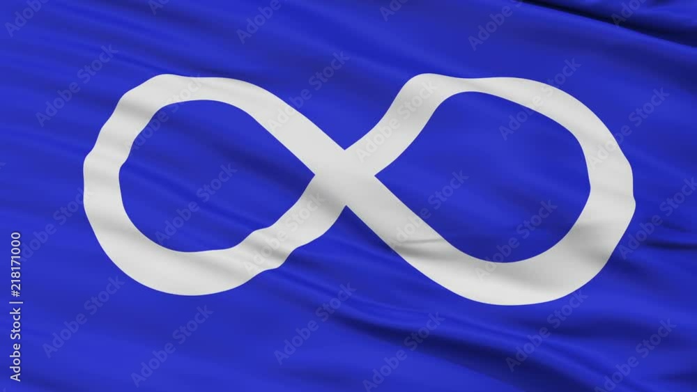 Video Stock Metis Blue Indian Flag, Closeup View Realistic Animation ...