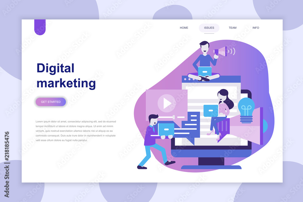 Modern flat design concept of Digital Marketing for website and mobile ...