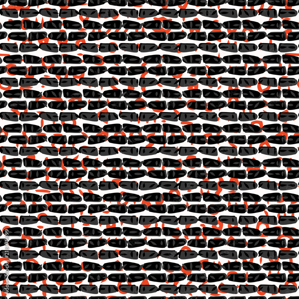 Abstract Drawn Blood Wall Construction , Seamless Vector Pattern for ...