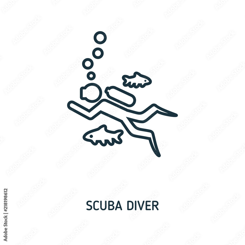 Scuba Diver creative icon. Simple element illustration. Scuba Diver ...