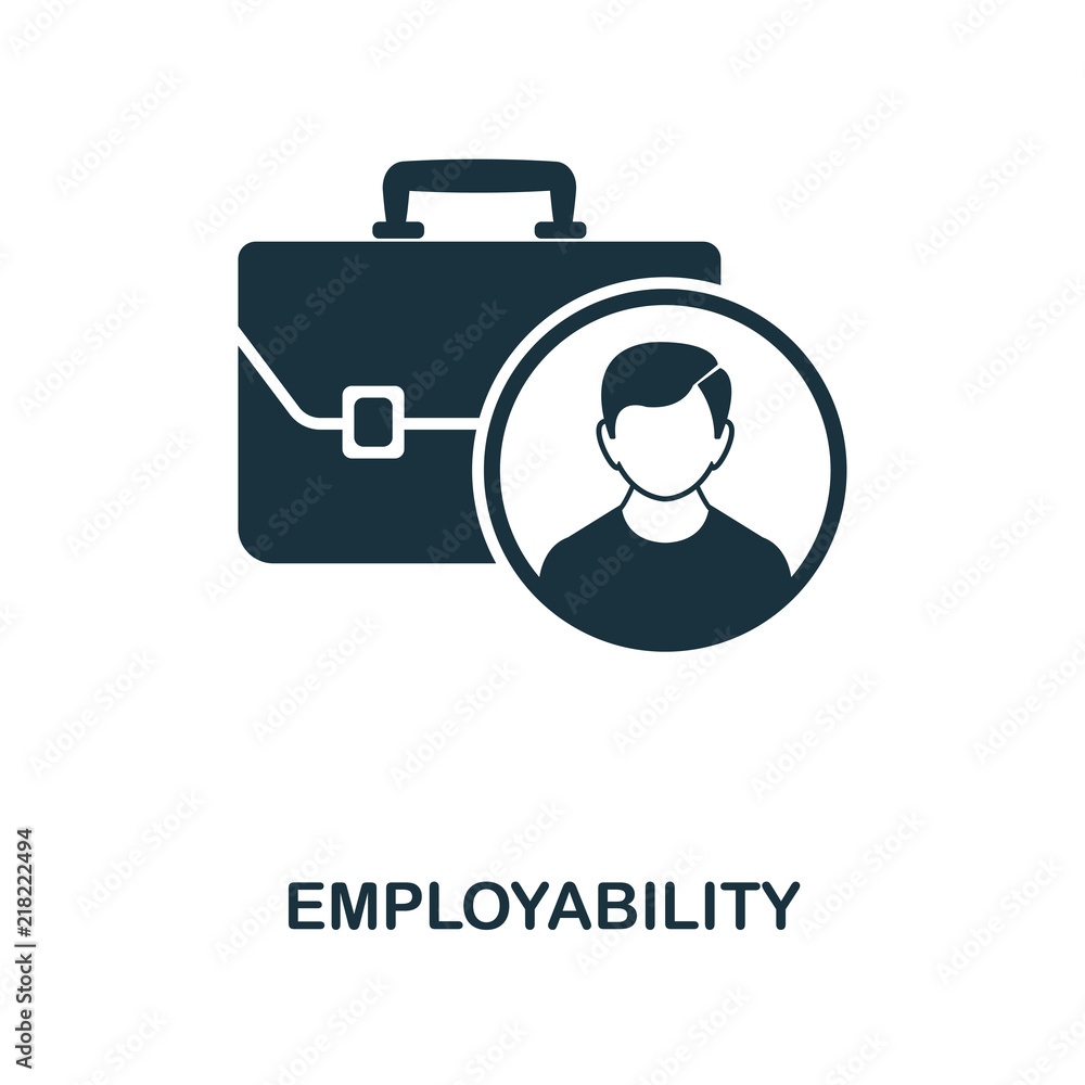 Employability icon. Monochrome style icon design from project ...