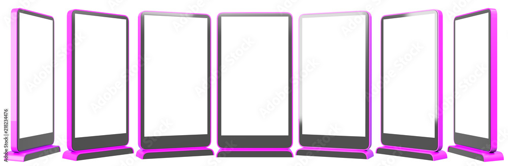 Vertical information display. It is located at different angles. 3D ...