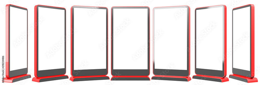 Vertical information display. It is located at different angles. 3D ...