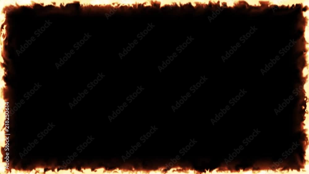 4k Fire Frame Background Clip/ Animation of a realistic fire frame with ...