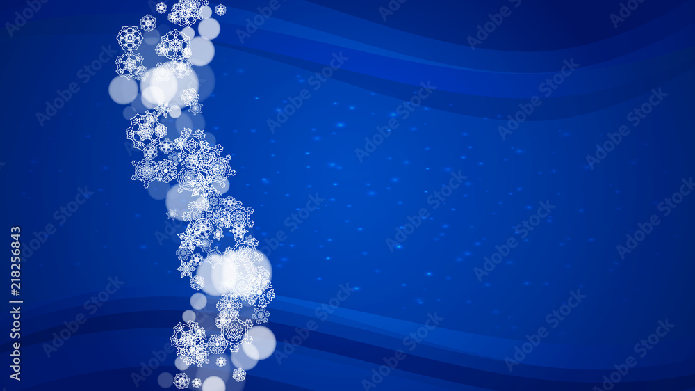 Snow border with white snowflakes on horizontal winter background ...