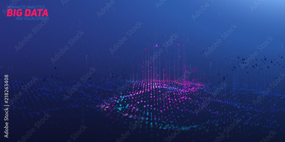 Vector abstract 3D big data visualization. Futuristic infographics ...
