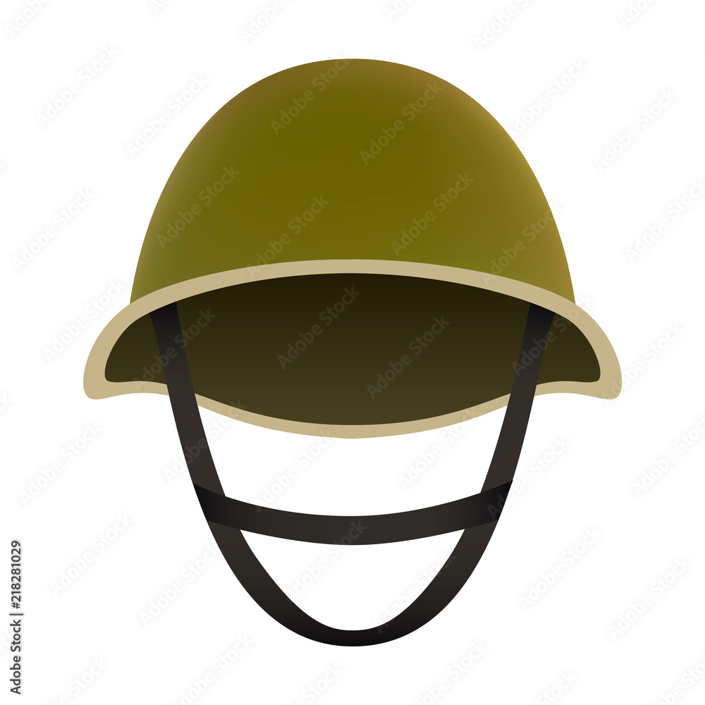 Front of camo helmet mockup. Realistic illustration of front of camo ...