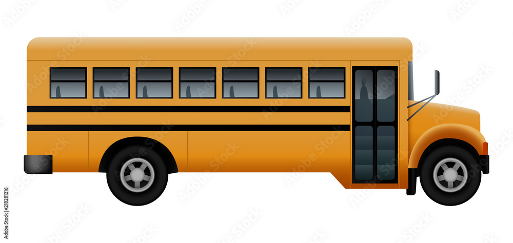 Side door of school bus mockup. Realistic illustration of side door of ...