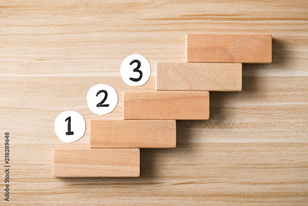 Foto de Step By Step Concept Step 1, Step 2, Step 3 - the ladder to ... Foto de Step By Step Concept Step 1, Step 2, Step 3 - the ladder to ...