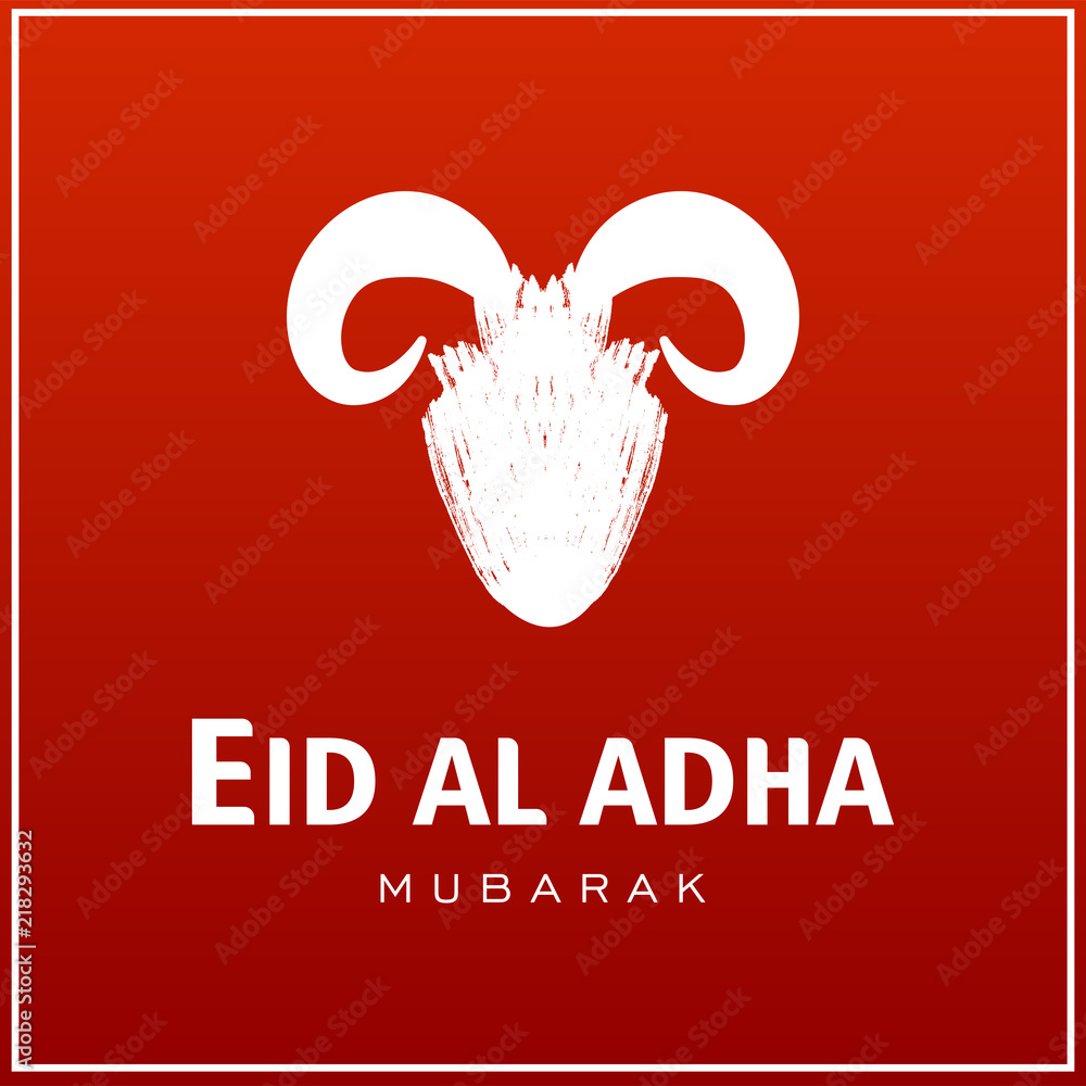 vector illustration. Muslim holiday Eid al-Adha. the sacrifice a ram or ...