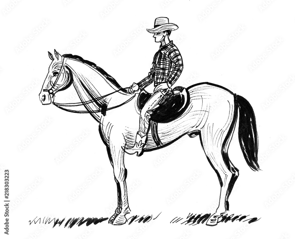 Horseback Riding Clipart Black And White