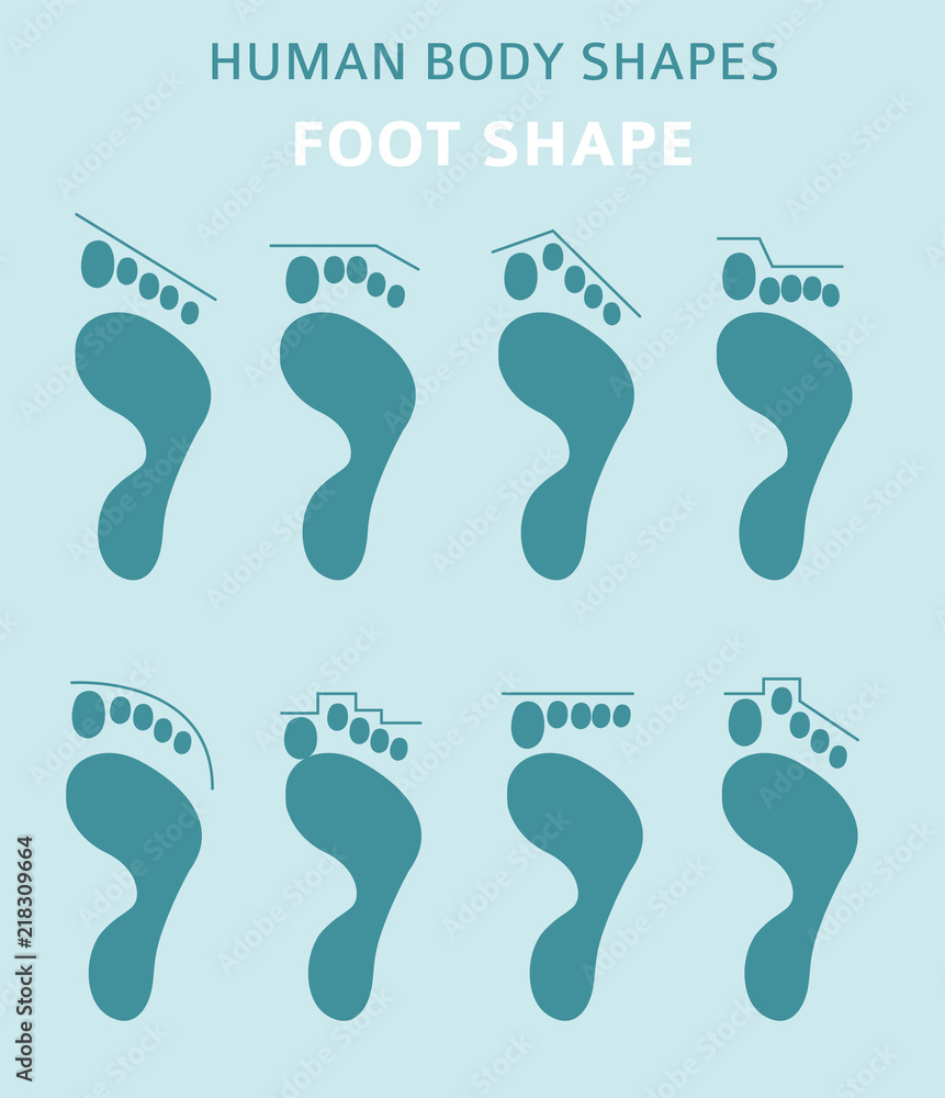 Poster Human body shapes.Feet types icon set – Wall Art | UkPosters