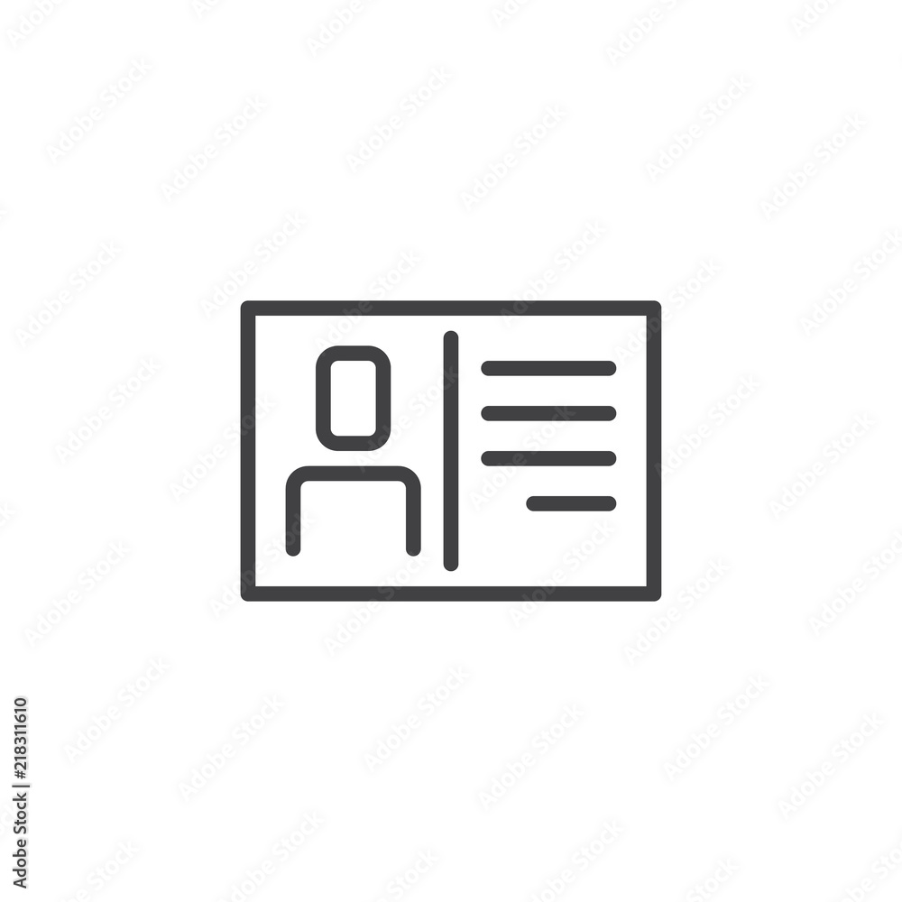 User profile outline icon. linear style sign for mobile concept and web ...