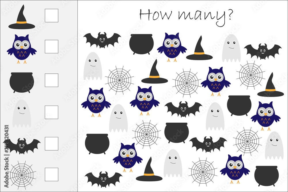 How many counting game with halloween pictures for kids, educational ...