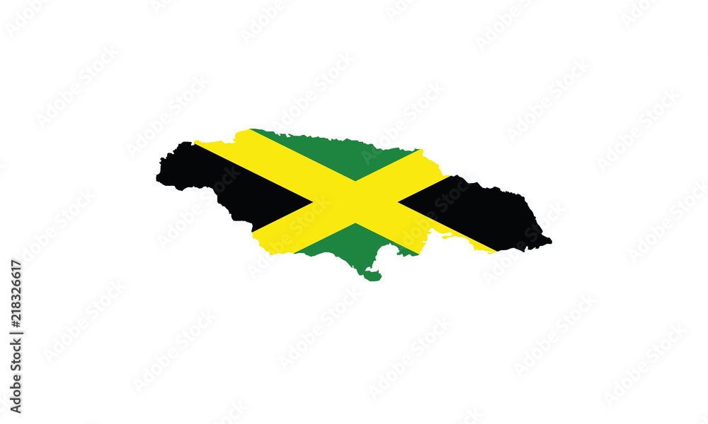 Jamaica outlne map country shape state borders Stock Vector | Adobe Stock