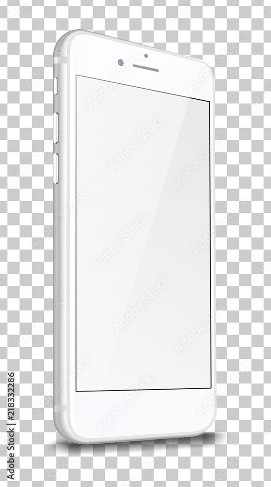 Smart phone with blank screen isolated on transparent background. Stock ...