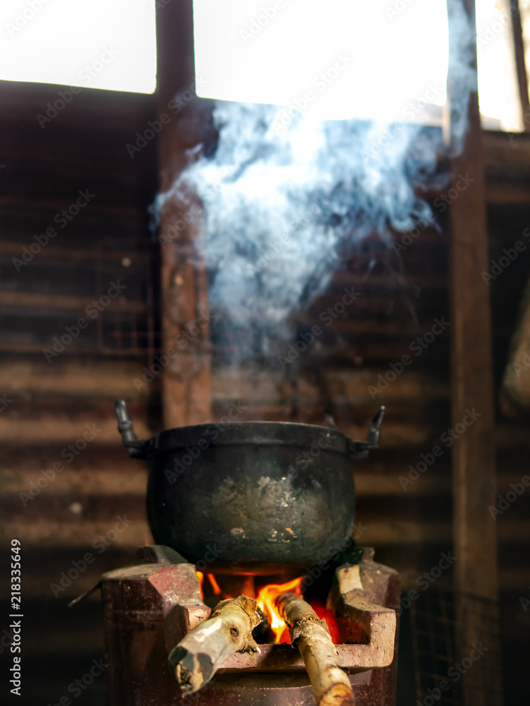 Steaming Pot On Stove
