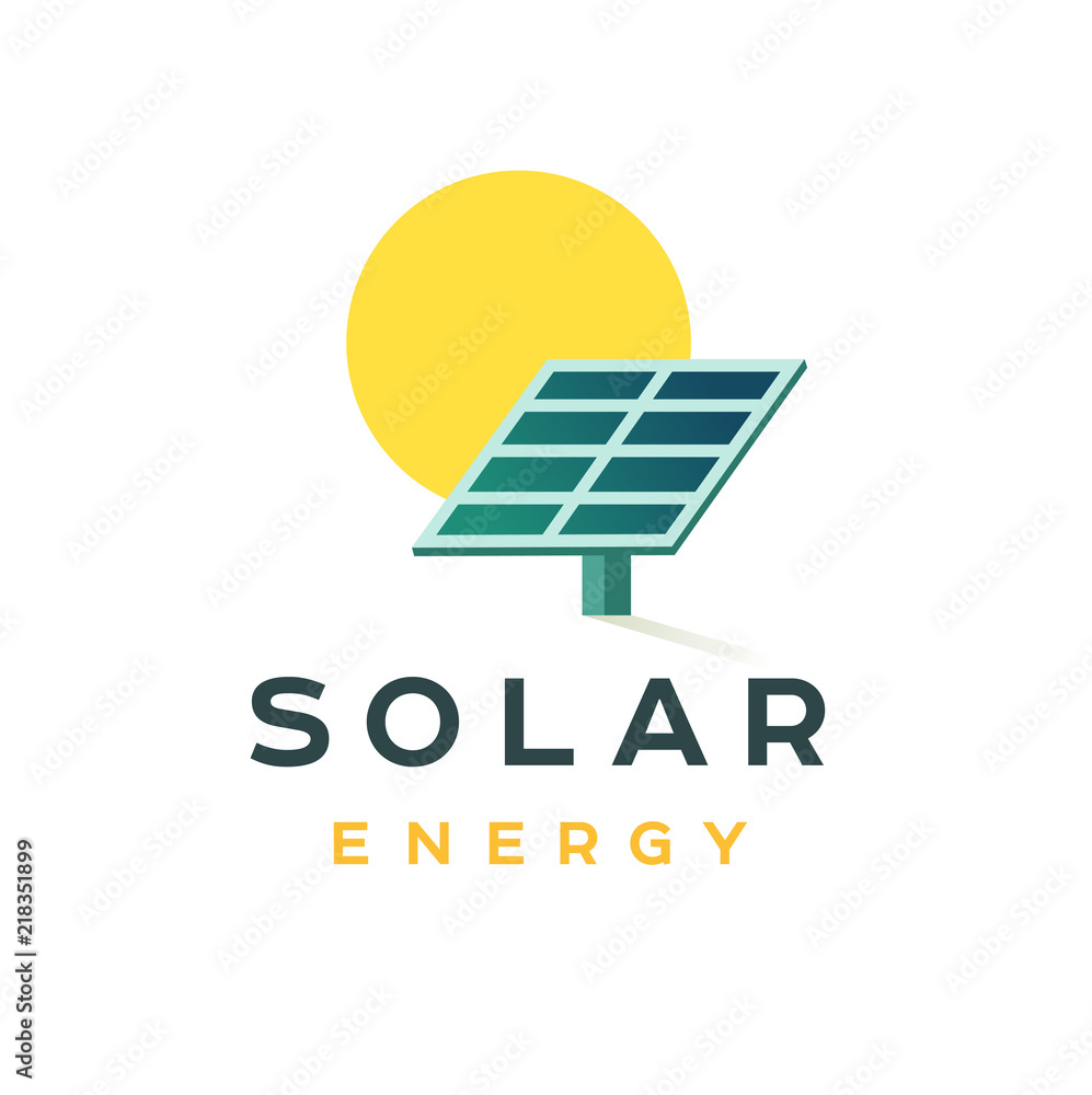 Solar energy badge concept. flat logo for a green energy company. Stock ...
