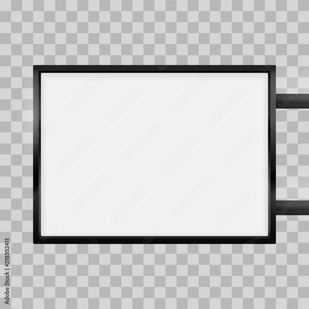 Rectangular signage light box signboard. Vector rectangle lightbox sign ...