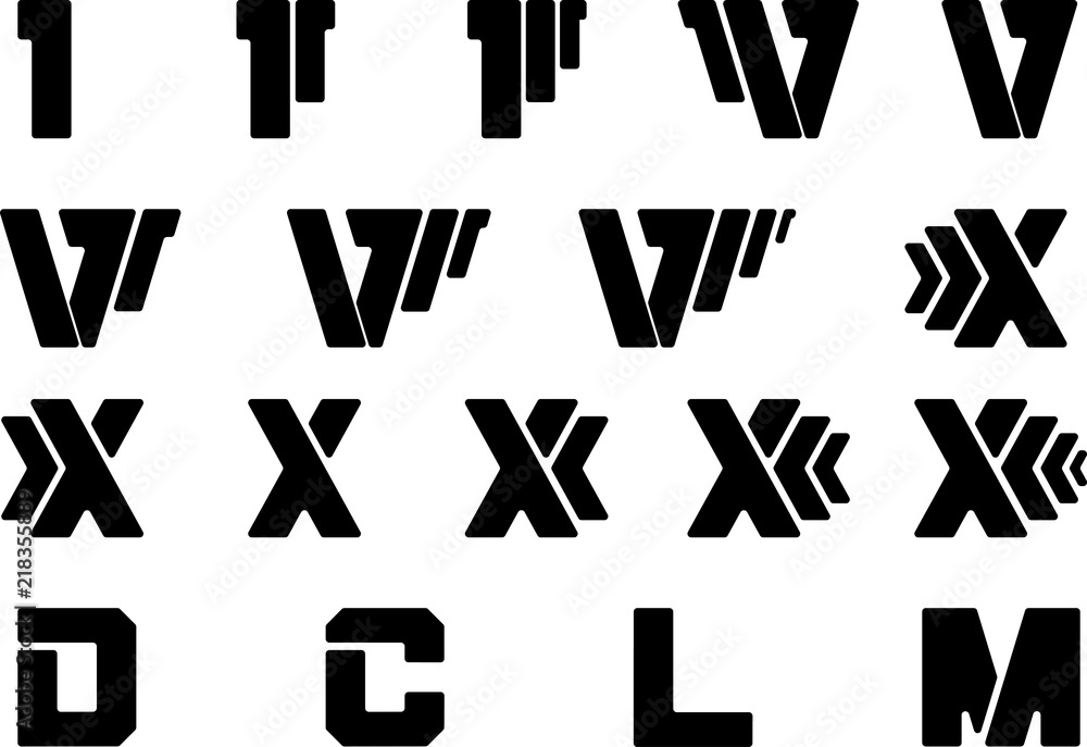Roman numerals set Stock Vector | Adobe Stock