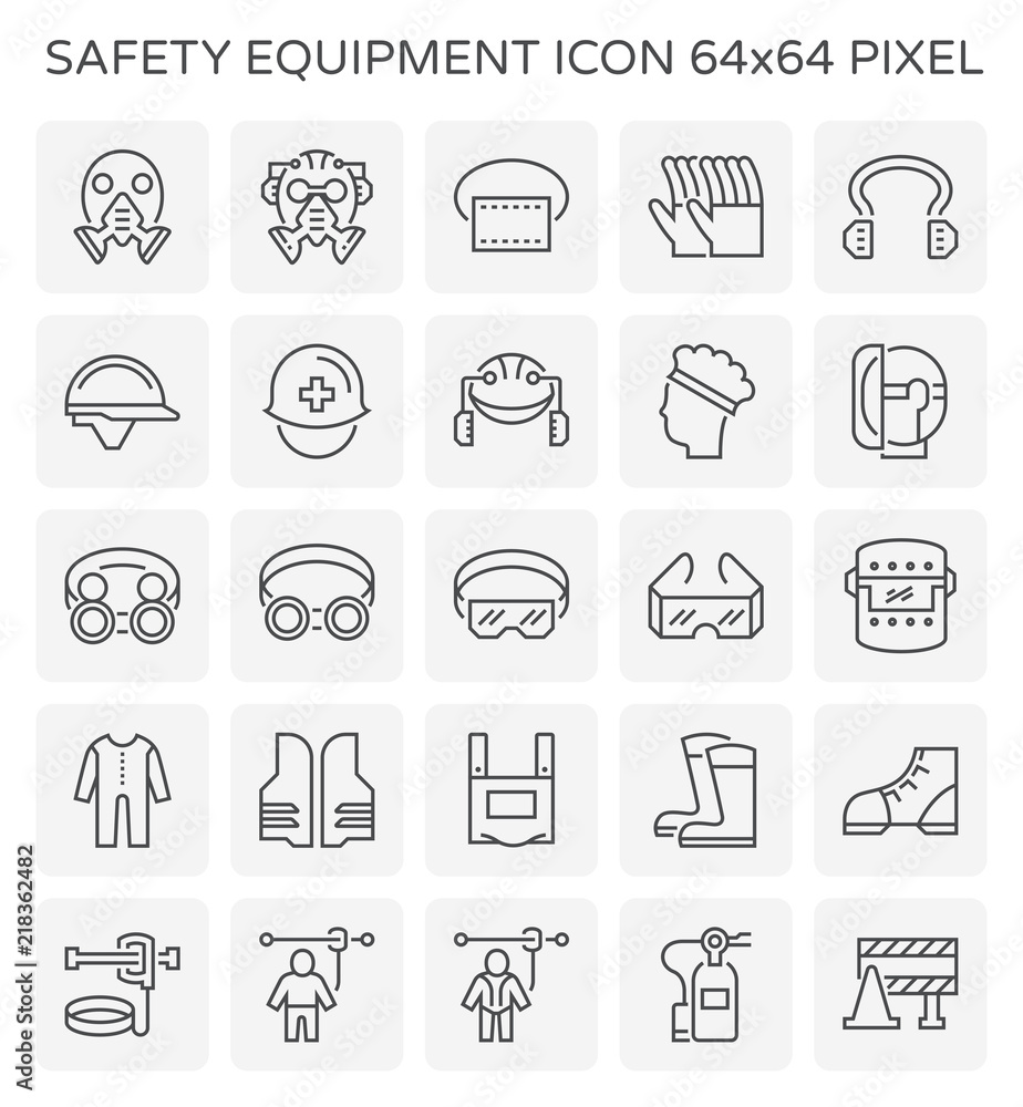 Safety equipment icon or personal protective equipment (PPE) in ...