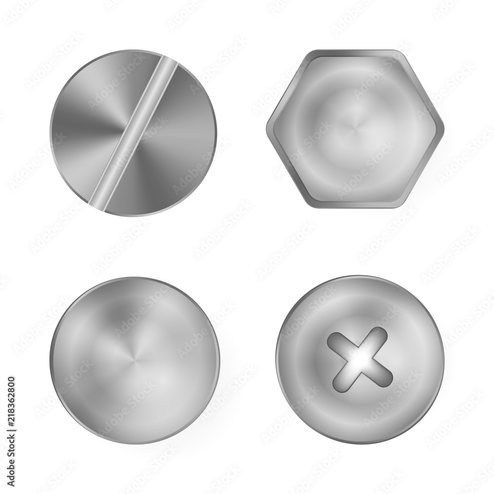 Metal screws.Vector. Stock Vector | Adobe Stock