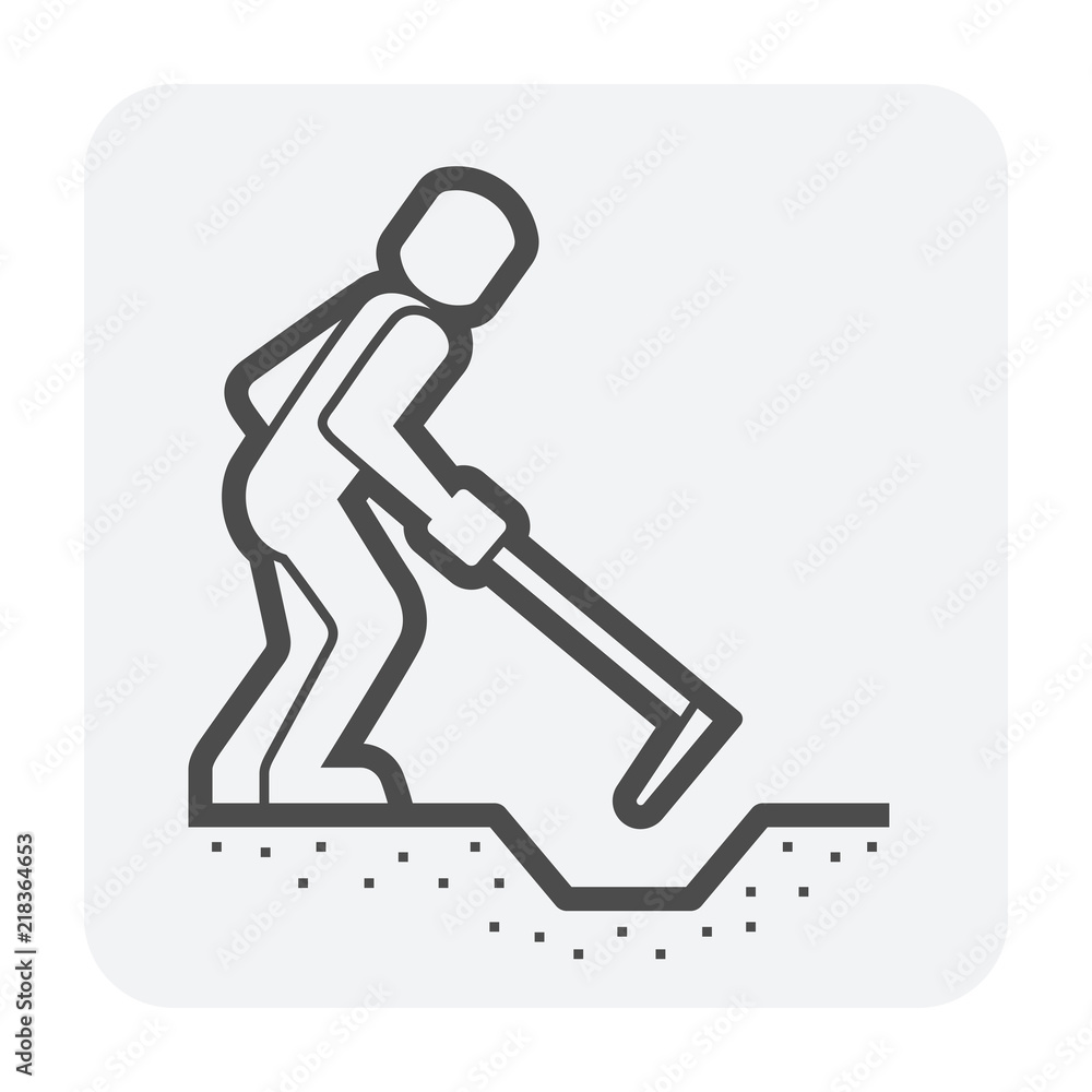 soil excavation icon Stock Vector | Adobe Stock