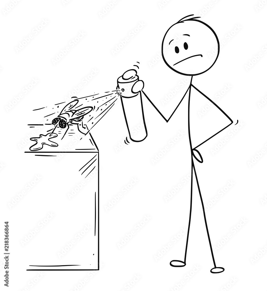 Spraying Insecticides Drawing