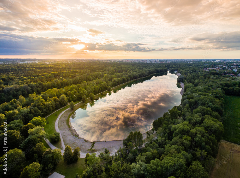 Der Kuhsee in Augsburg Stock Photo | Adobe Stock