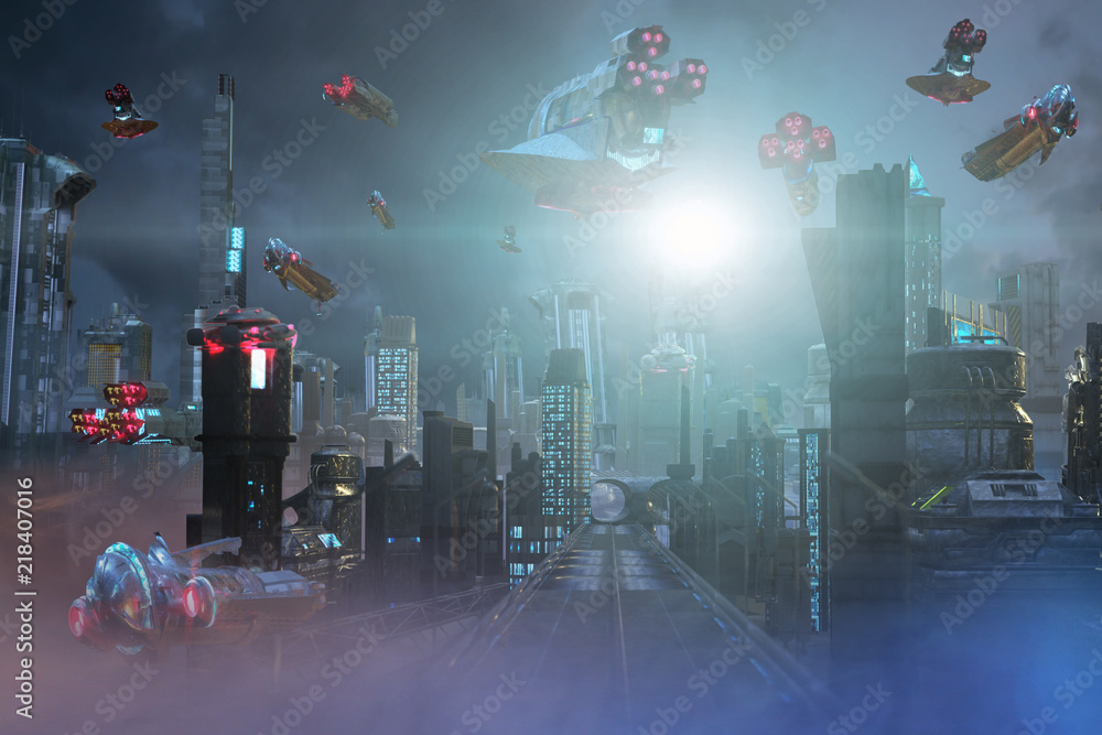 Fantastic Environments futuristic fantastic city of the future 3d ...