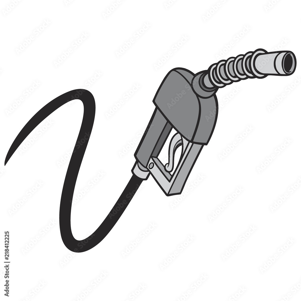 Black and White Gas Pump - A vector cartoon illustration of a gas pump ...