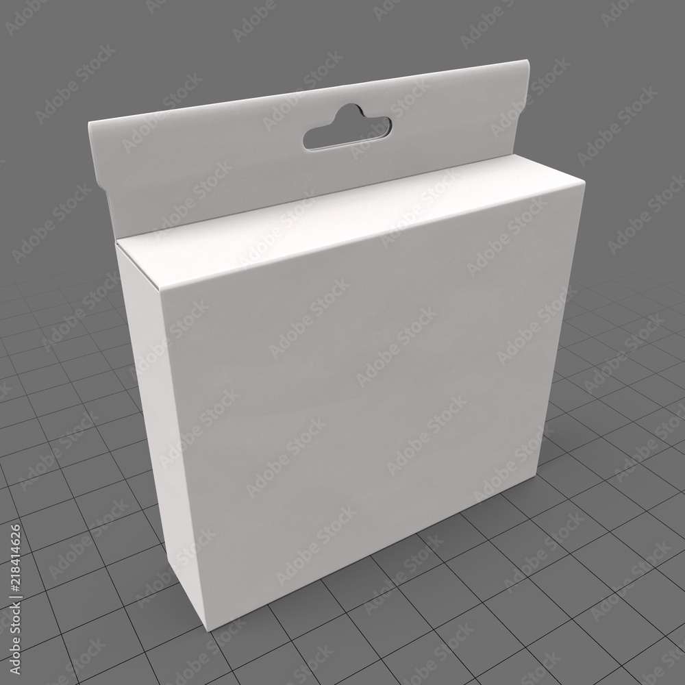 Blank hanging box packaging Stock 3D asset | Adobe Stock