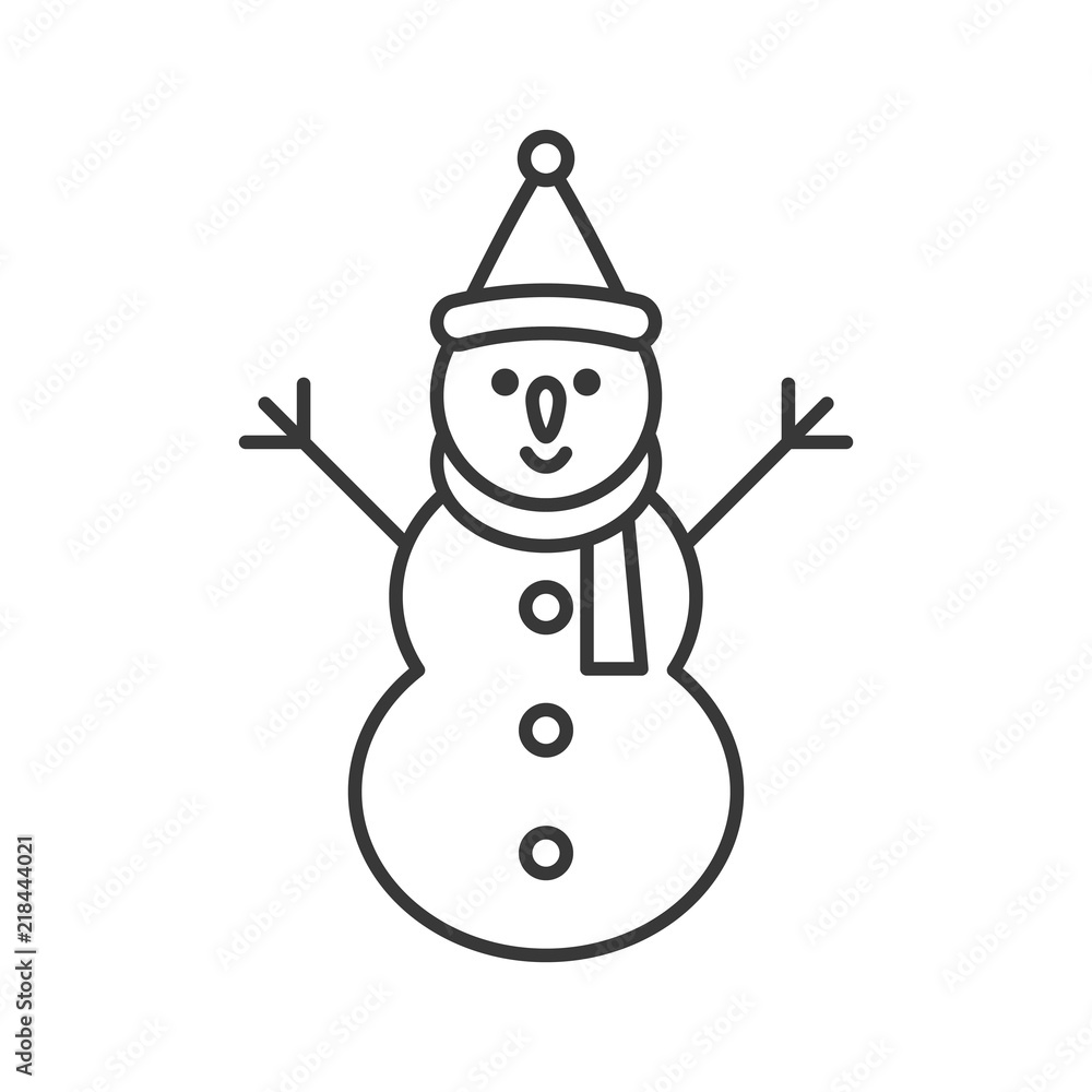Christmas Snowman Outline
