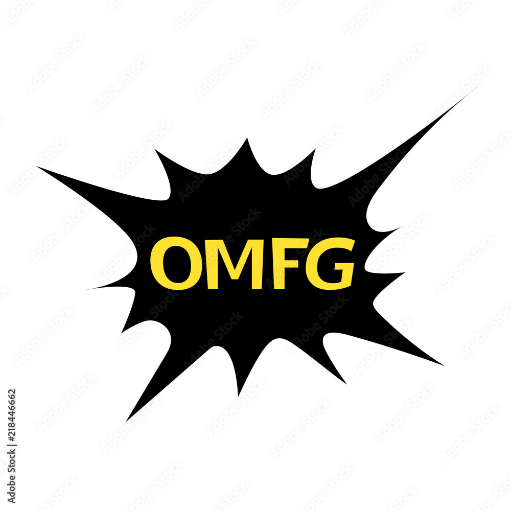 Bright vector Battle speech bubble OMFG. Colorful emotional icon ...