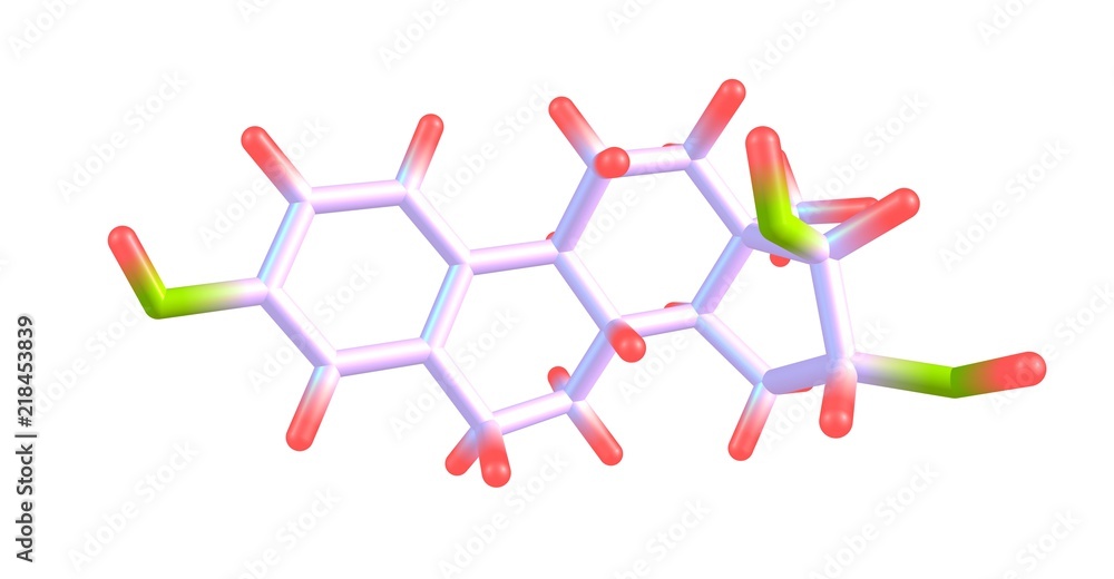 Estriol molecular structure isolated on white Stock Illustration ...