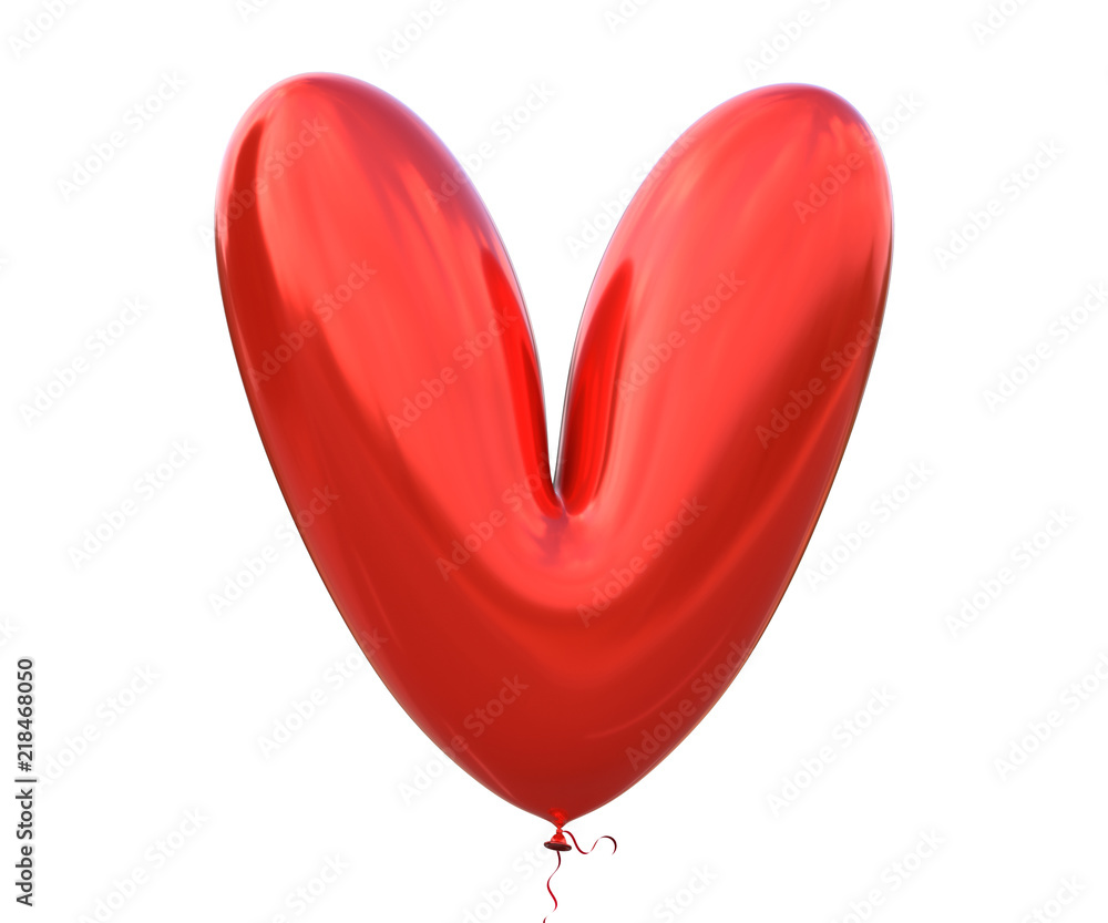 Red balloon font letter V made of realistic helium red balloon, 3d ...