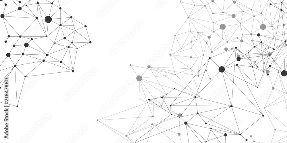 Network Connecting dot polygon background on isolated white background ...