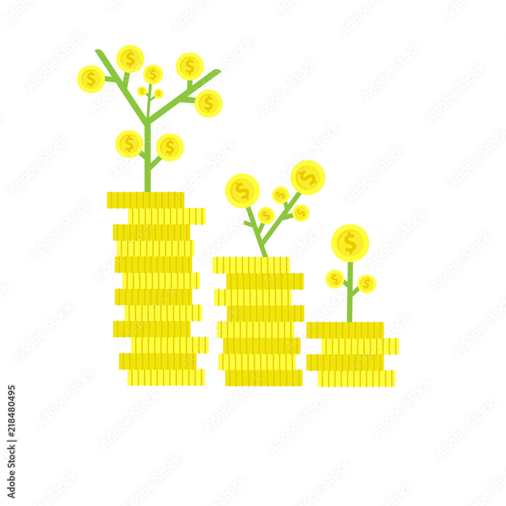 Business banking finance money growth invest vector. Dollar symbol ...