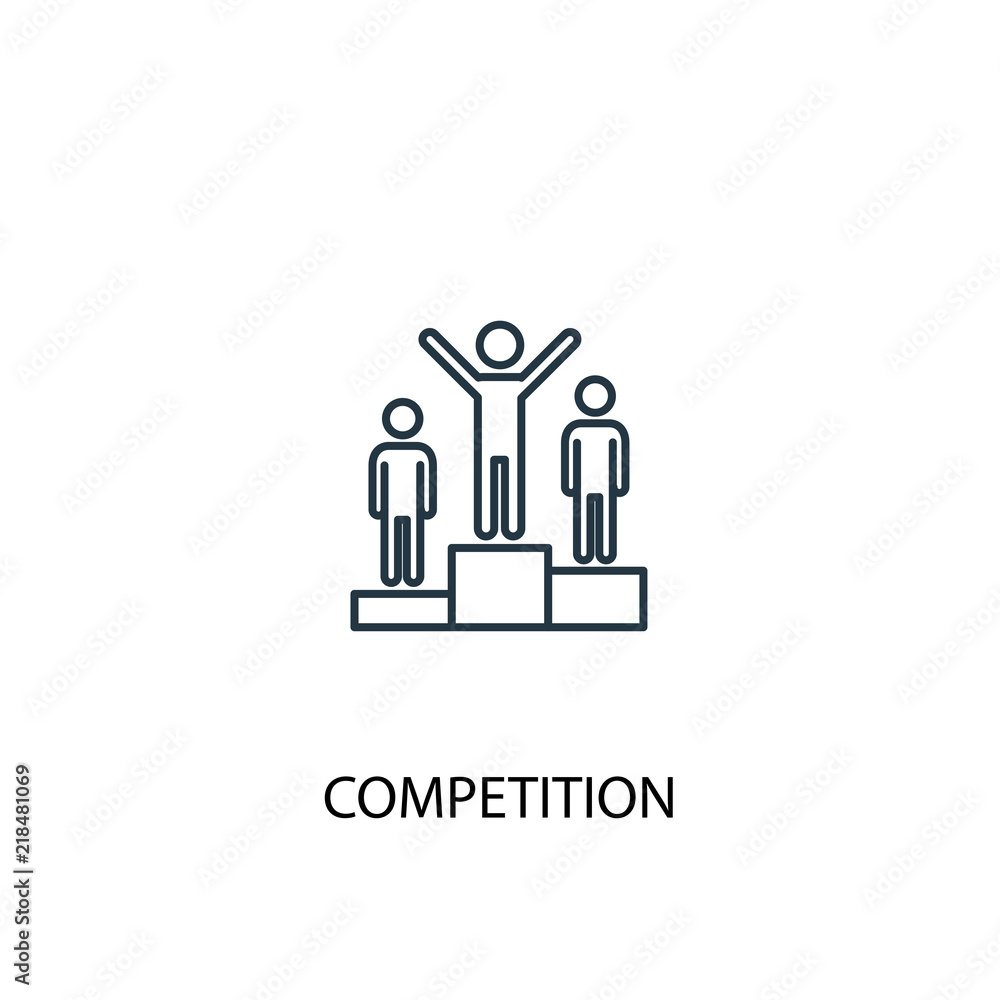 competition concept line icon. Simple element illustration. competition ...