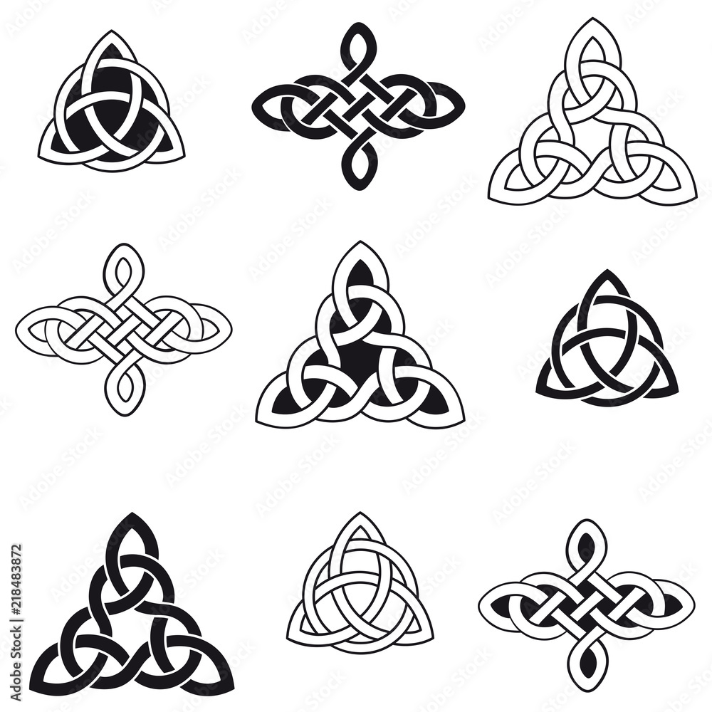 Celtic Knots silhouettes walltattoos collection Stock Vector | Adobe Stock