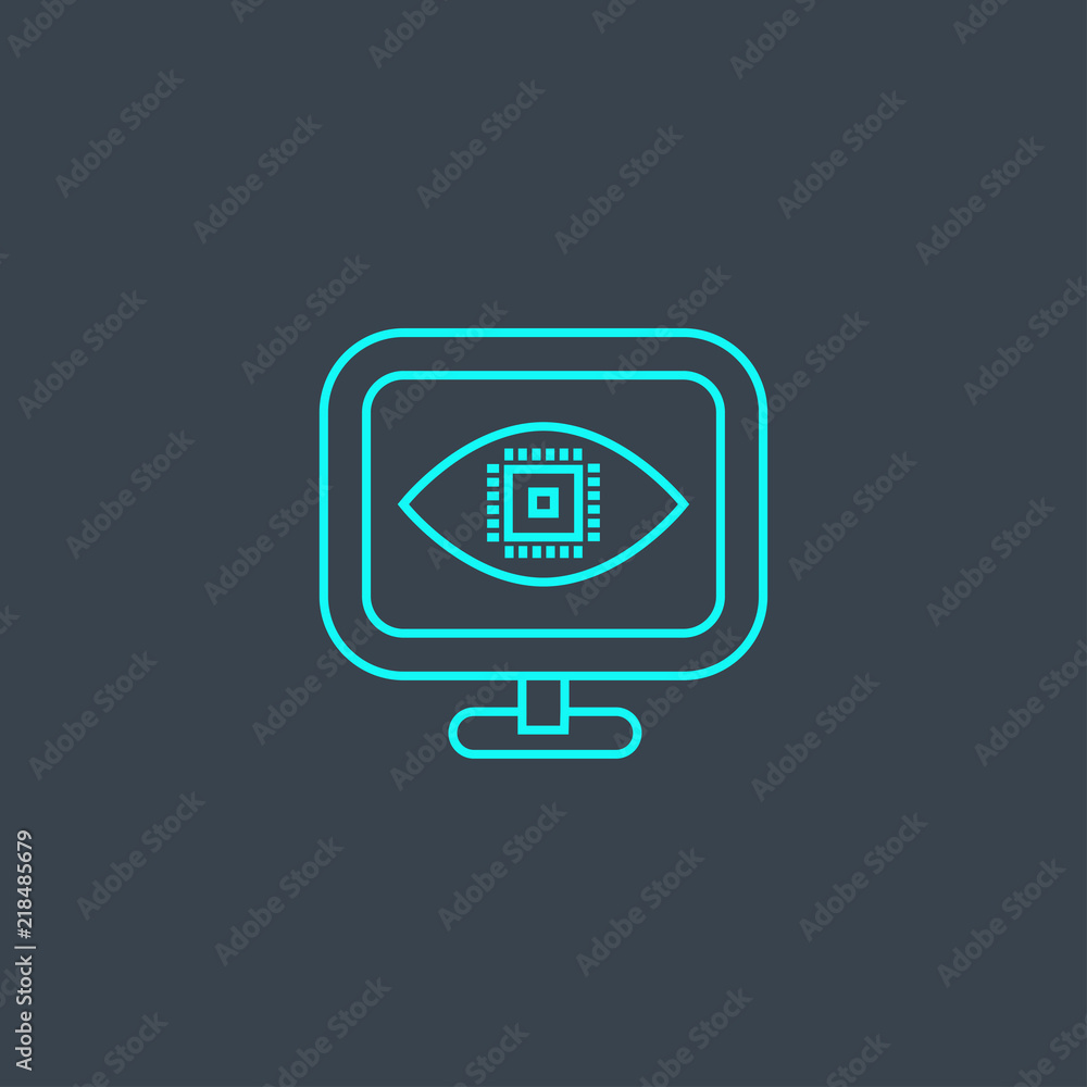 Computer Vision Linear Vector Illustration From General Outline ...