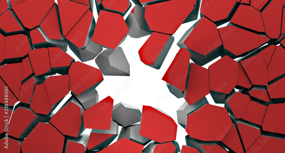 Broken pieces of a wall background on white isolated wallpaper Stock ...