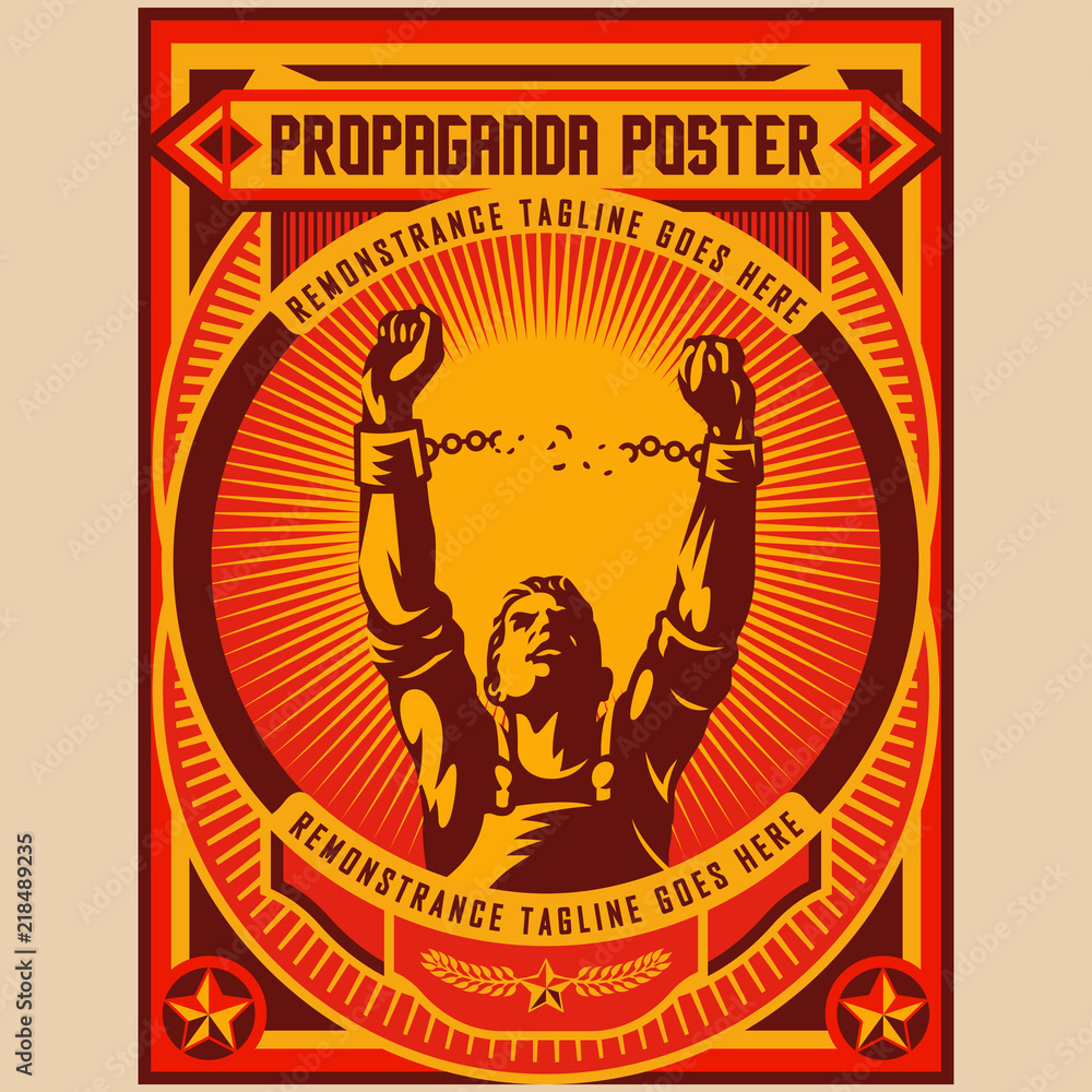 Retro Freedom Propaganda Posters Elements Background Set Stock Vector ...