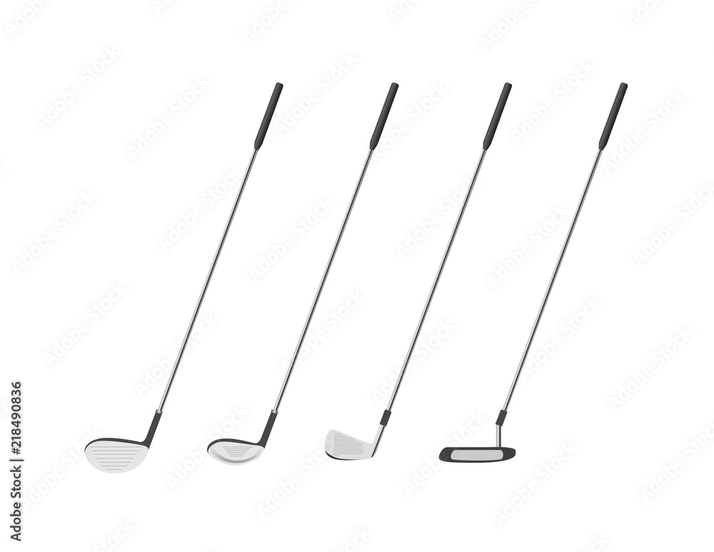golf club set vector / putter wood iron Stock Vector | Adobe Stock