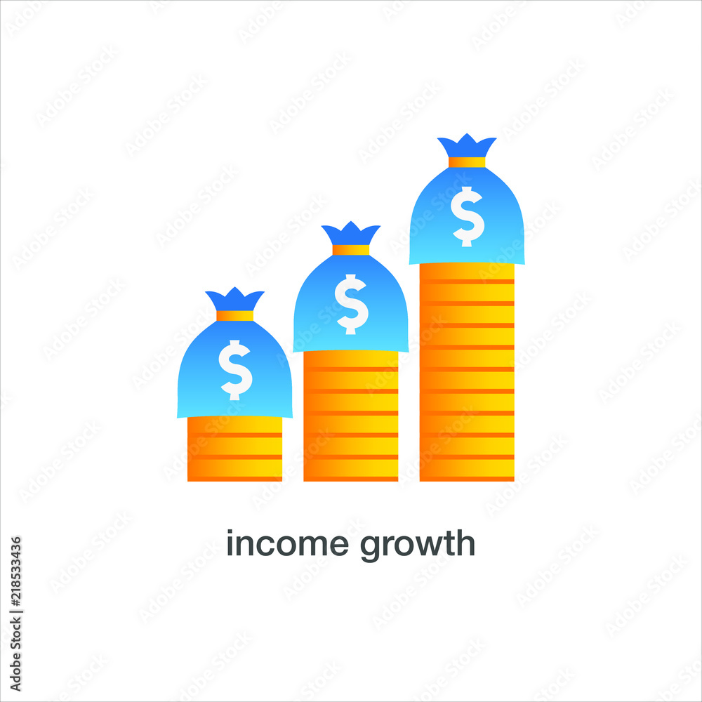 Money Growth Sign Icon Vector