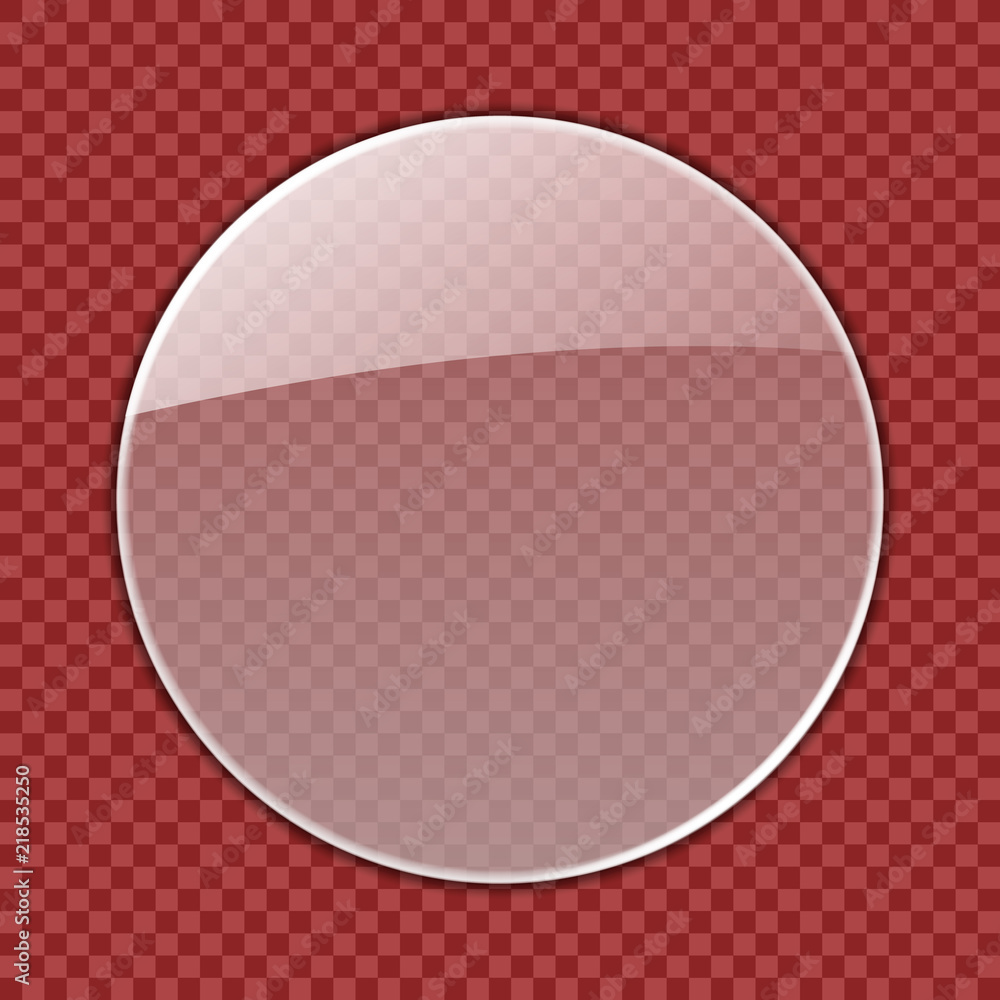 Transparent Round Glass plate template; Acrylic Round information plate ...