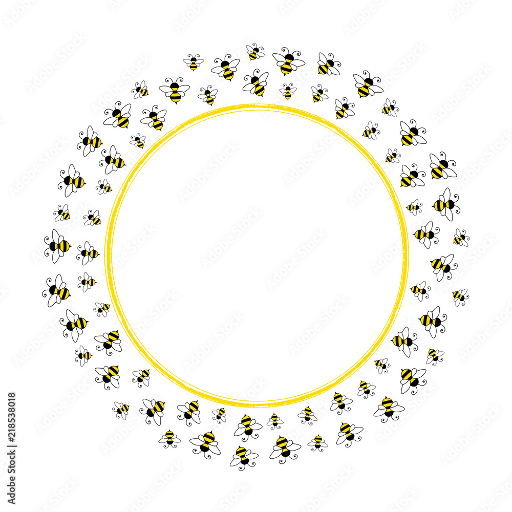 Bee frame Stock Vector | Adobe Stock