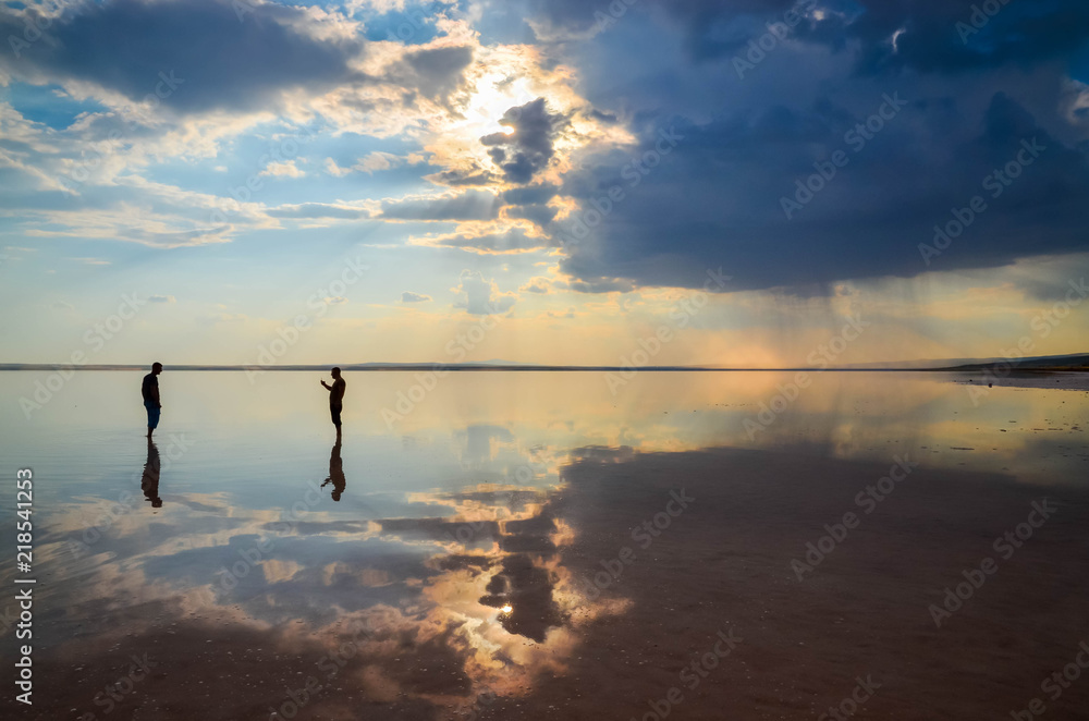 Beautiful Salt Lake Tuz Golu in Turkey. One of the largest salt lakes ...