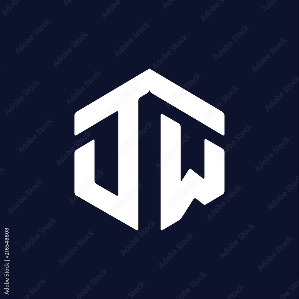 D W Initial letter hexagonal logo vector Stock Vector | Adobe Stock